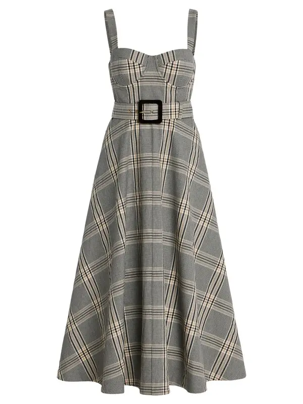 Cara Cara Calypso Cotton-blend Midi Dress - Plaid