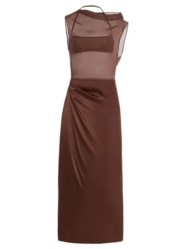 SIR. Luca Silk Gown - Brown