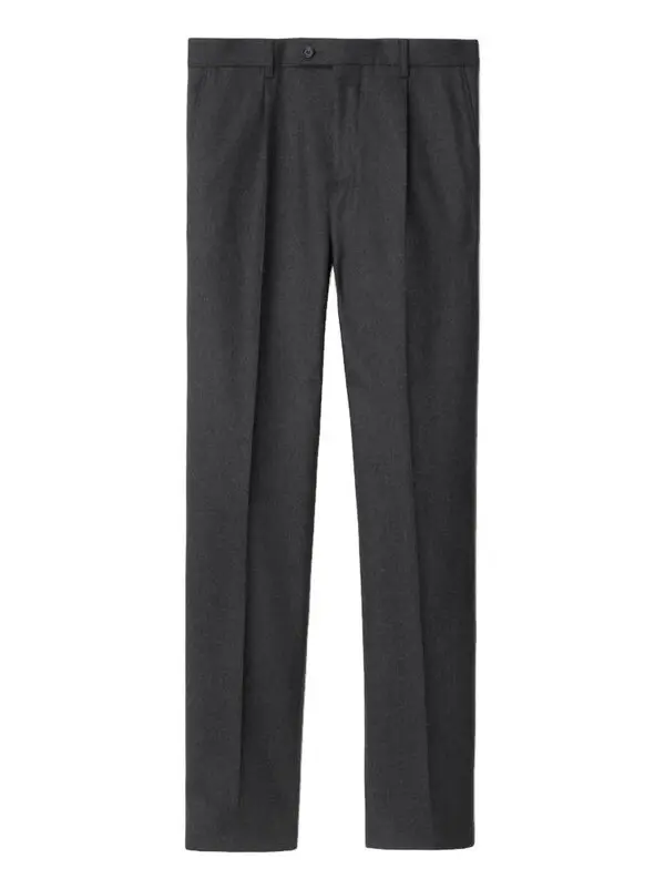 Burberry Wool Flannel Tailored Trousers - Brisk Grey
