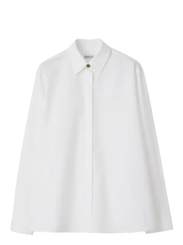 Burberry Oversized Cotton Poplin Shirt - Optic White