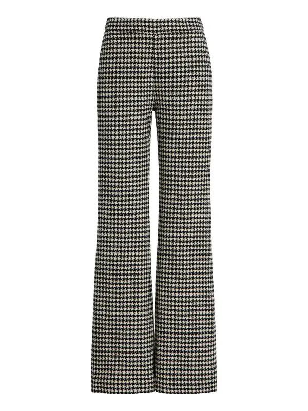 Cara Cara Christopher Houndstooth Wool-blend Pants - Black/white