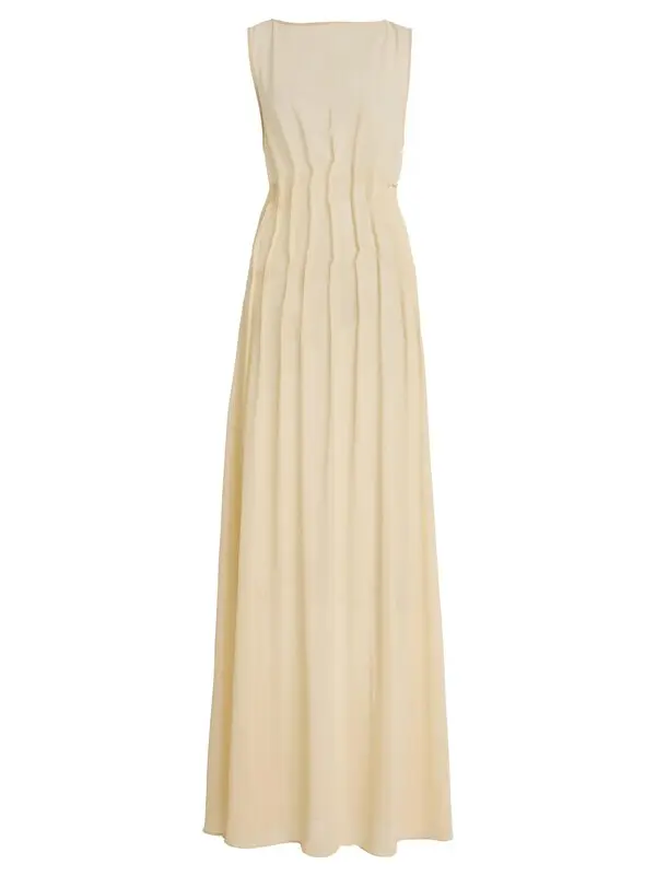 Arcina Ori Audrey Crepe-georgette Maxi Dress - Neutral