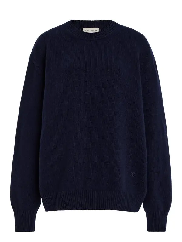 HIGH SPORT Georgia Wool Sweater - Navy