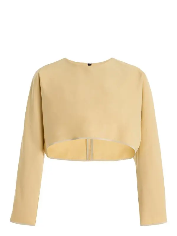 Maticevski Shoreline Cropped Cotton Top - Yellow