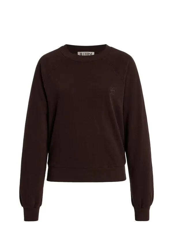 Eterne Shrunken Cotton French Terry Sweatshirt - Brown