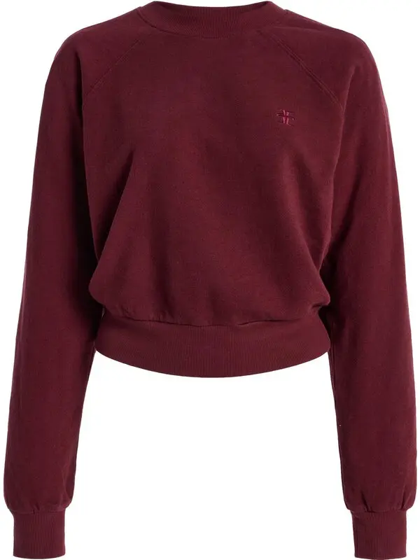 Eterne Shrunken Cotton French Terry Sweatshirt - Burgundy