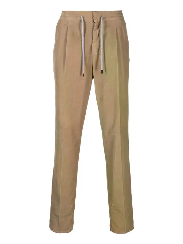 Brunello Cucinelli Tapered-leg Corduroy Trousers - Neutrals