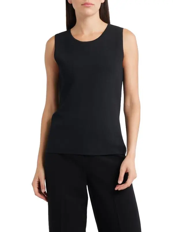 Anne Klein Sleeveless Knit Top - Anne Black
