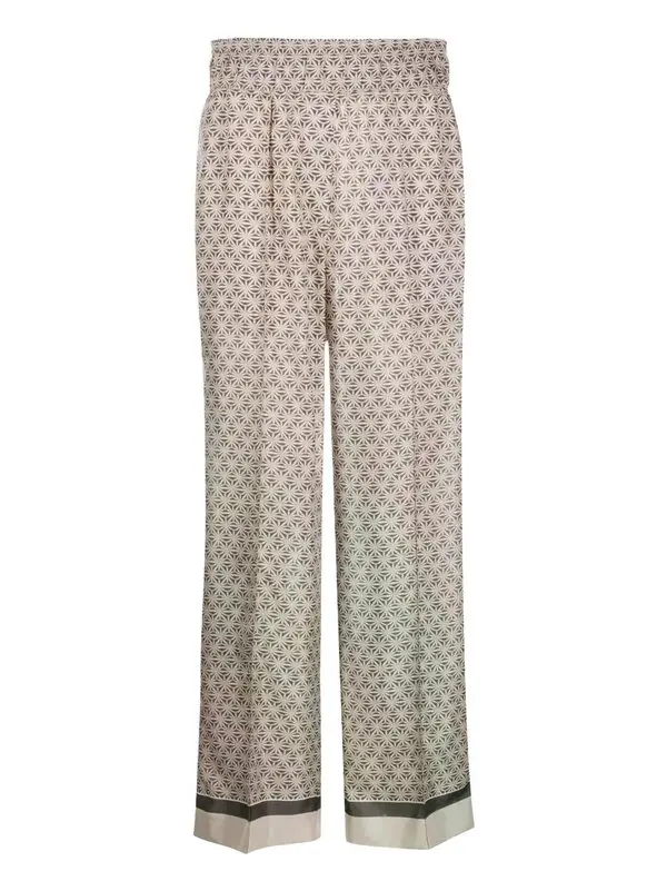Brunello Cucinelli Printed Cropped Wide-leg Trousers - Neutrals