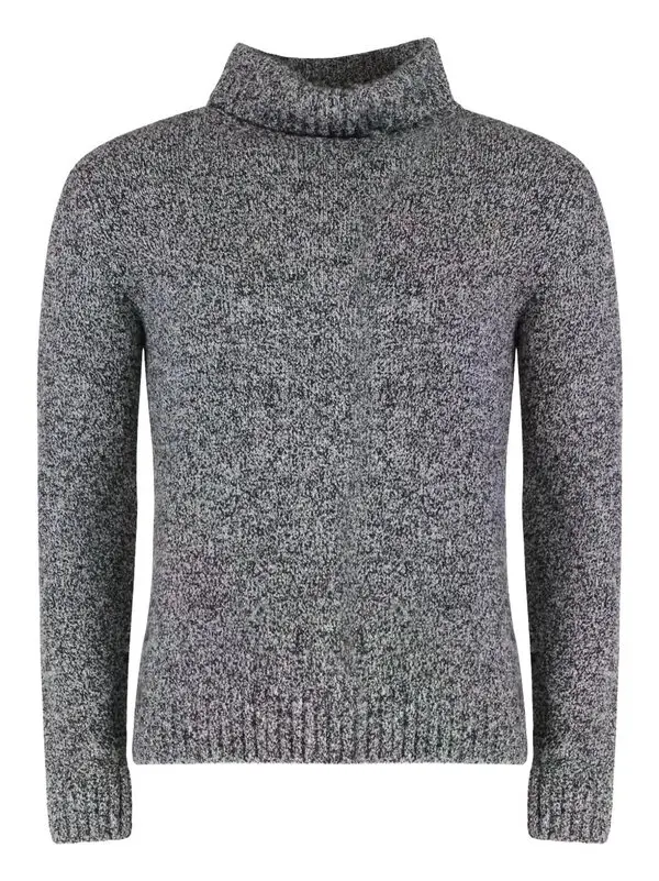 MOORER Turtleneck Speckled Sweater - Grey