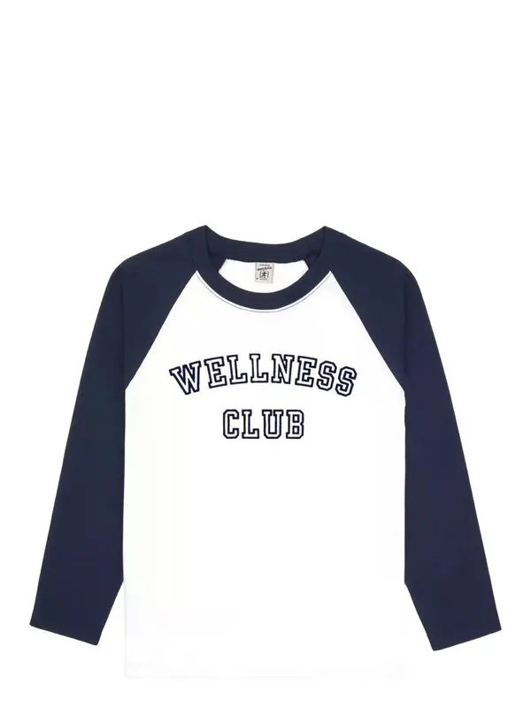 SPORTY & RICH Wellness Club Three-quarter-sleeve Top - Blue