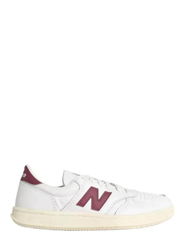 NEW BALANCE T500 Leather Sneakers With Logo Patch - White