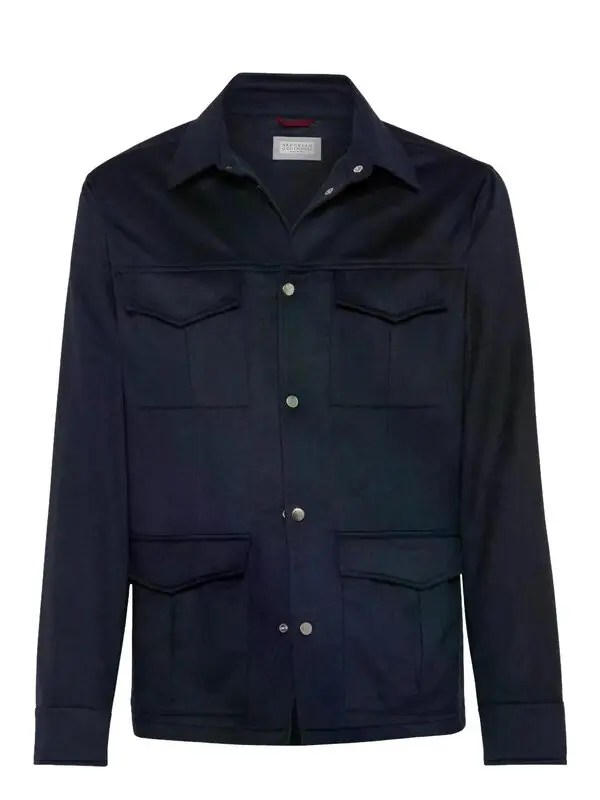 Brunello Cucinelli Cashmere Shirt Jacket - Blue