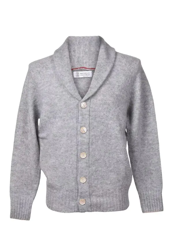 Brunello Cucinelli Shawl-collar Button Cardigan - Grey