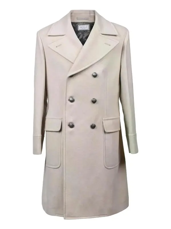 Brunello Cucinelli Double-breasted Cashmere Coat - Neutrals