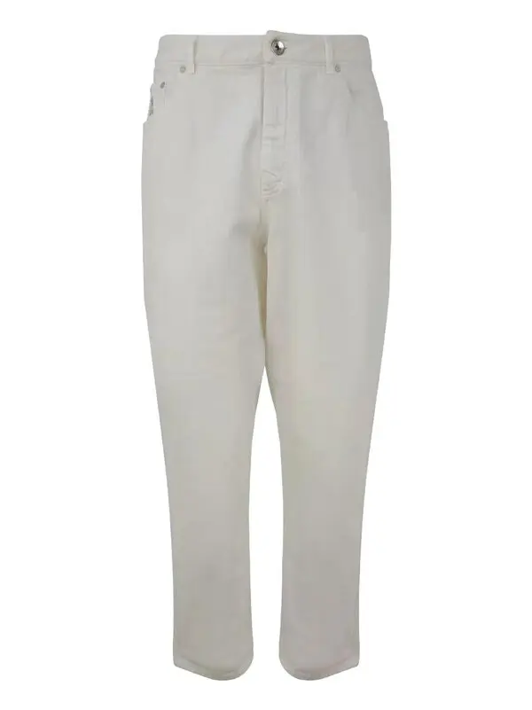 Brunello Cucinelli Five-pocket Cotton Trousers - Neutrals