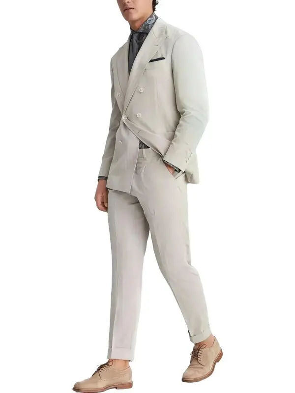 Brunello Cucinelli Double-breasted Pinstripe Suit - Neutrals