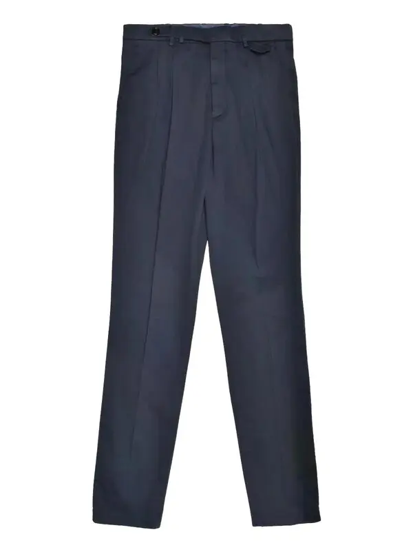 Brunello Cucinelli Pleated Cotton Trousers - Blue