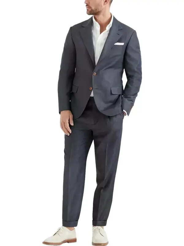 Brunello Cucinelli Two-button Linen Suit - Grey