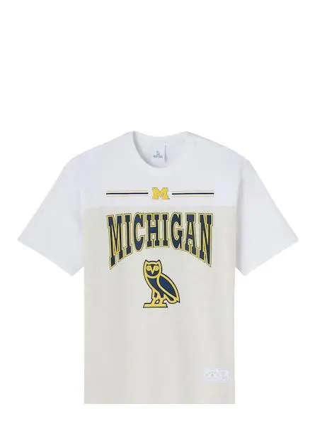 OVO X Ncaa Michigan Wolverines Paneled T-shirt - Ash Heather Grey
