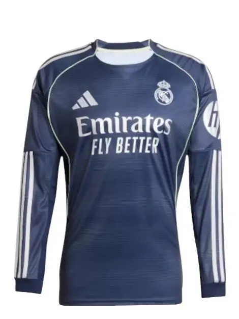Adidas Real Madrid 25/26 Long Sleeve Away Jersey - Legend Ink