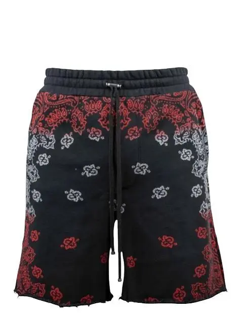 Amiri Bandana Bleach Shorts - Red/white