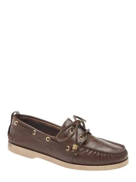 GOLDEN GOOSE Moc Toe Boat Shoe - Dark Brown