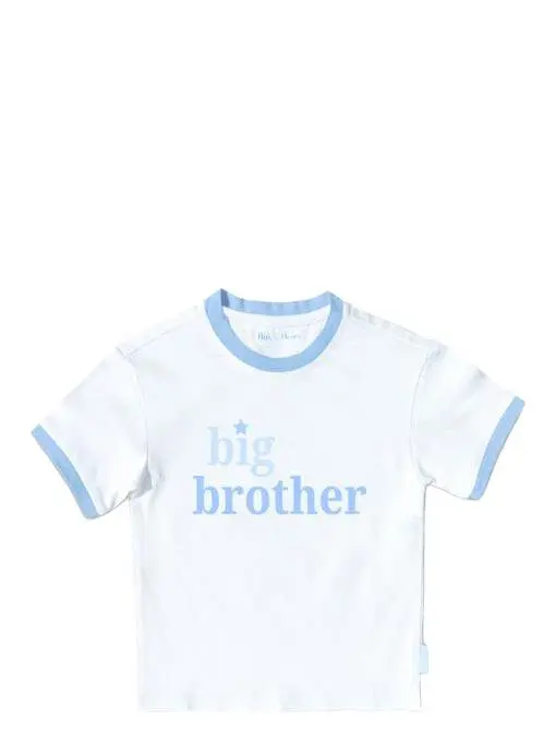 BITS & BOWS Big Brother T-shirt - White/blue