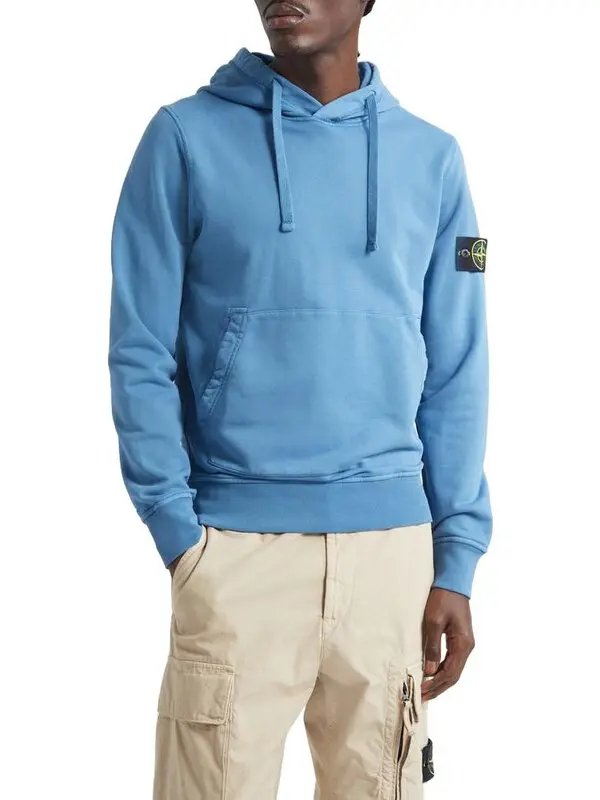 Stone Island Cotton Hoodie - V002b Blue