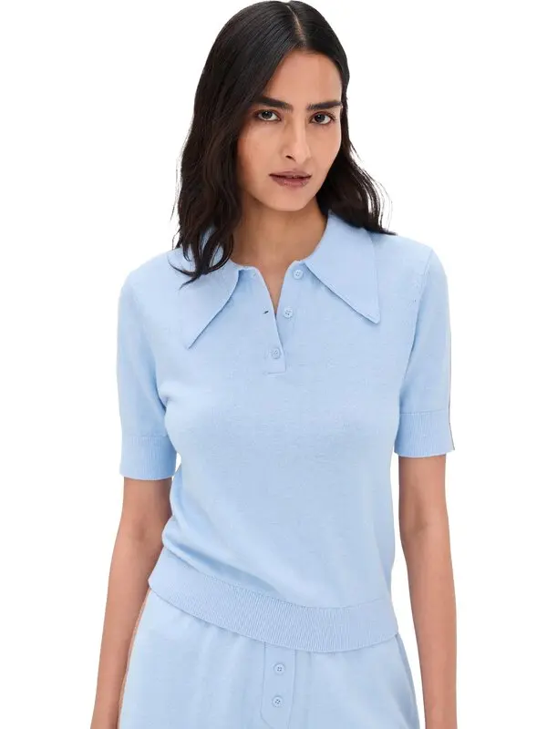 LE BOP Short Sleeve Polo - Pale Blue