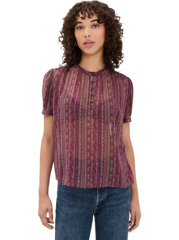 Paige Marsala Blouse - Deep Mauve Multi