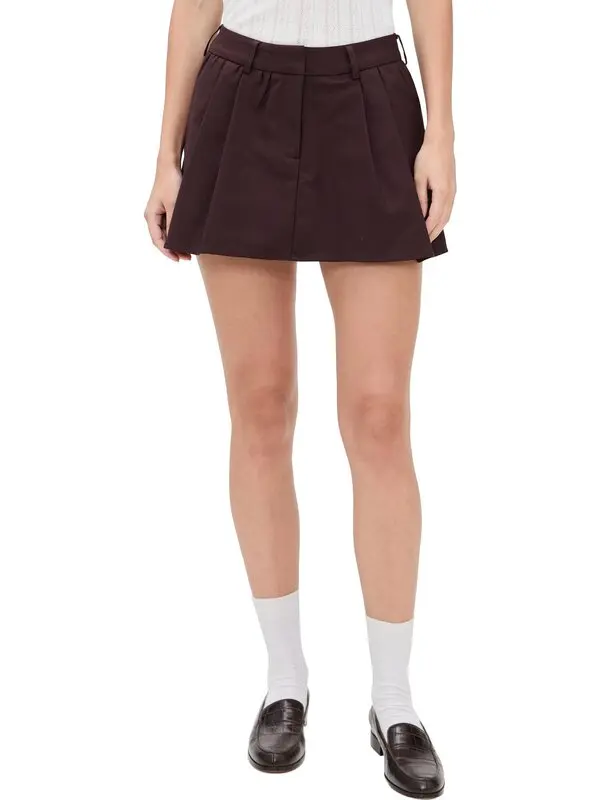 English Factory Mini Ruffle Skort - Brown