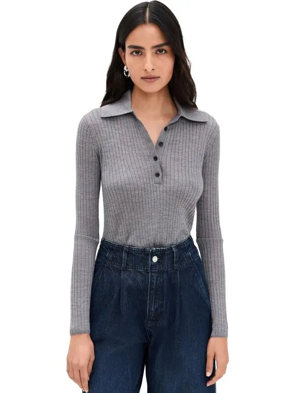 A.L.C. Alex Wool Top - Medium Heather Grey