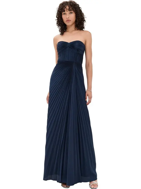 AMUR Joyceann Sweetheart Gown - Deep Indigo