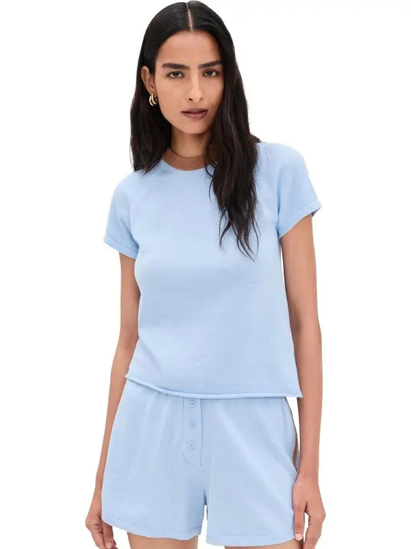 LE BOP Ringer Tee - Pale Blue