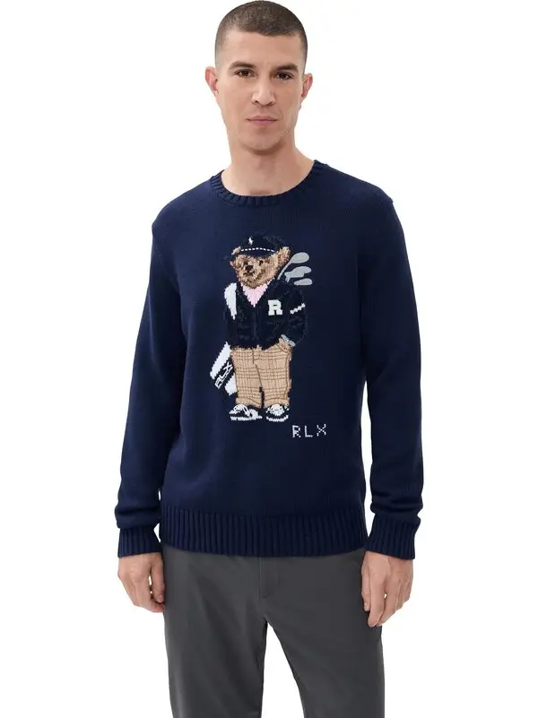 Ralph Lauren Cotton Coolmax Novelty Bear Sweater - Refined Navy