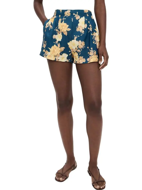 Faithfull The Brand Mirelle Mini Shorts - Nora Floral Navy