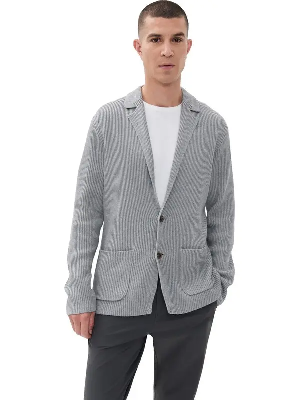 Ralph Lauren Cotton Coolmax Cardigan Sweater - Steel Grey Heather
