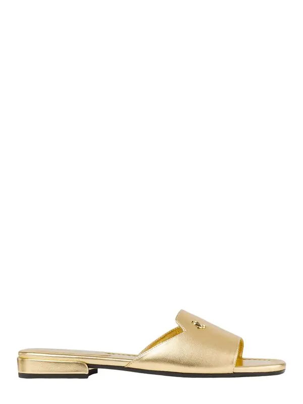 JIMMY CHOO Dina Leather Sandals - Gold