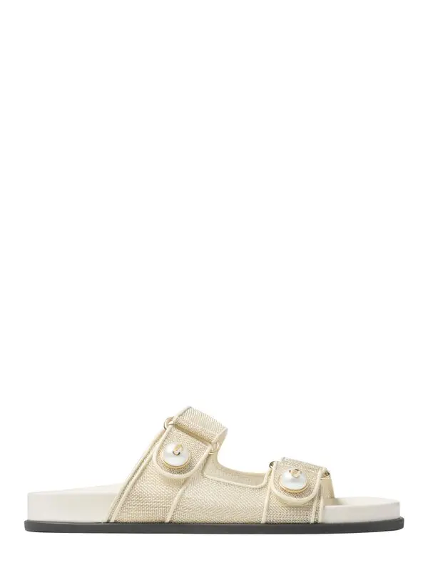 JIMMY CHOO Fayence Mesh Sandals - Gold