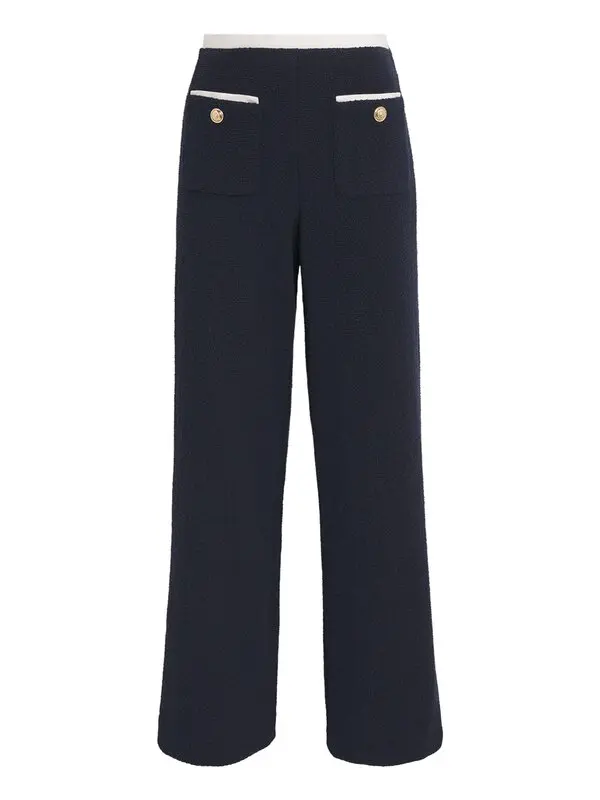 Maje Contrast-trim Elasticated Trousers - Blue