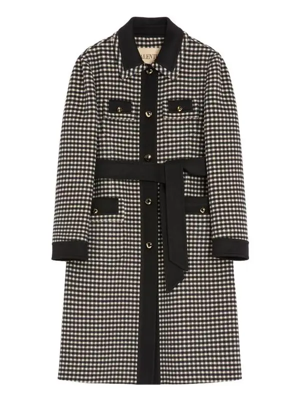 Valentino Garavani Micro Vichy Coat - Ivory/black