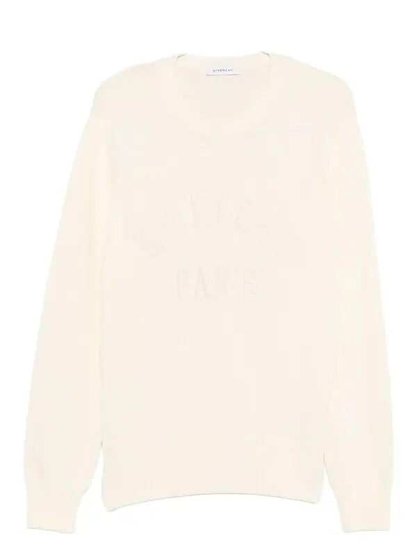 Givenchy Embroidered Logo Crew Neck Sweater - White