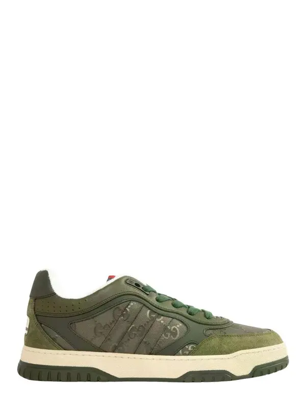 Gucci Gg Monogram Web Sneakers - Green