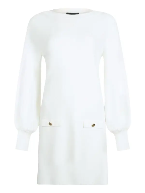 Liu Jo Boatneck Knit Mini Dress - White