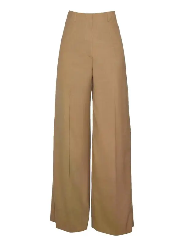 MUGLER Pleated Wrap Trousers - Brown