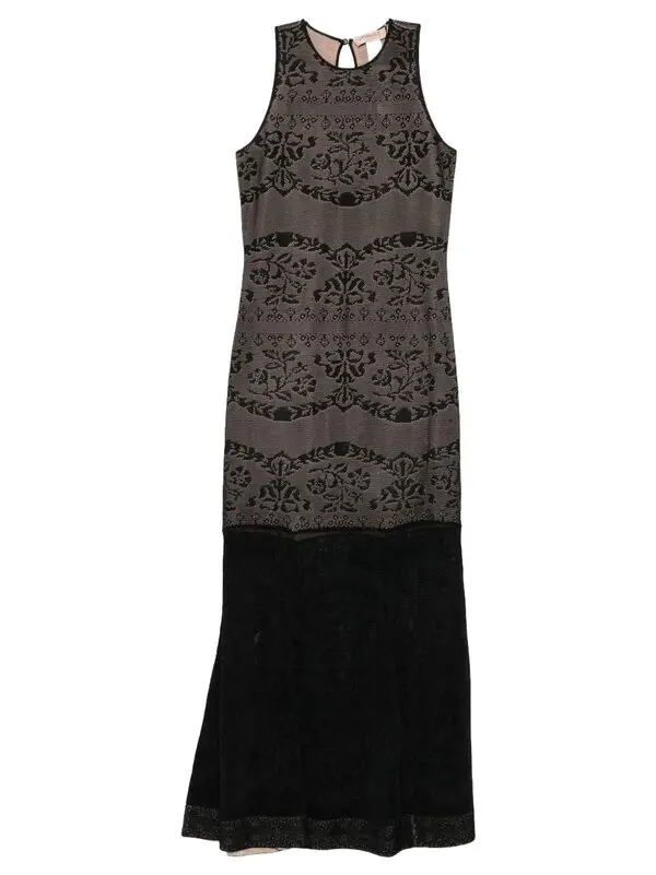 Twin-set Sleeveless Floral Dress - Black