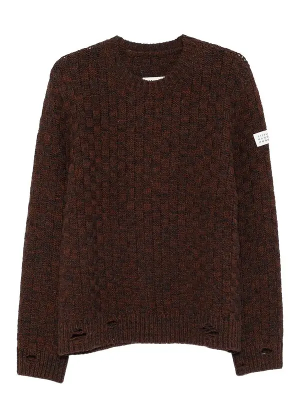 MAISON MARGIELA Cable-knit Wool Sweater - Brown