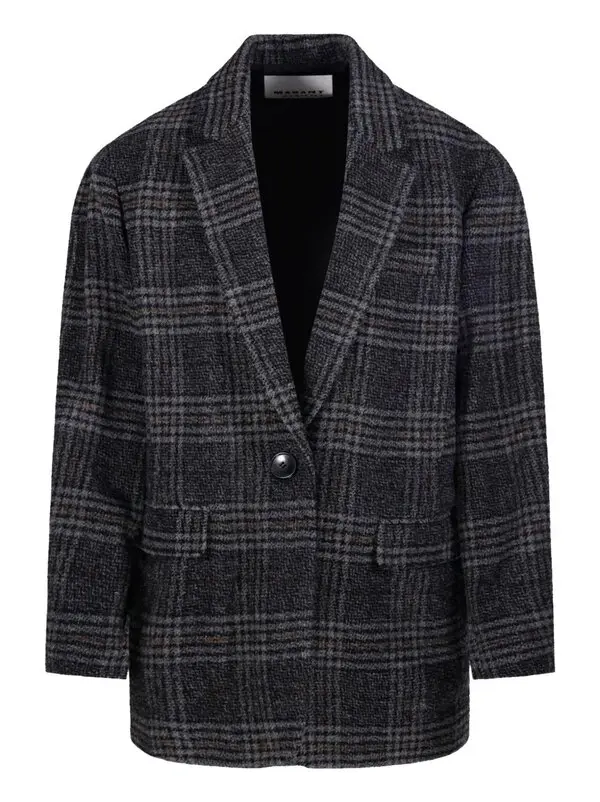 MARANT ETOILE Checked Blazer - Grey