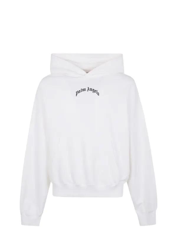 Palm Angels Slouchy Hooded Sweater - White